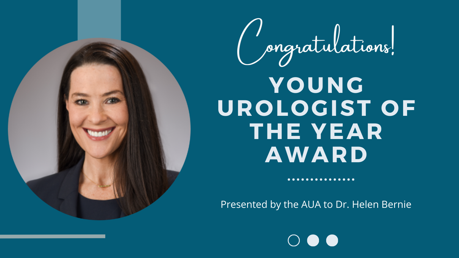 SMSNA - Dr. Helen Bernie Wins Young Urologist of the Year Award